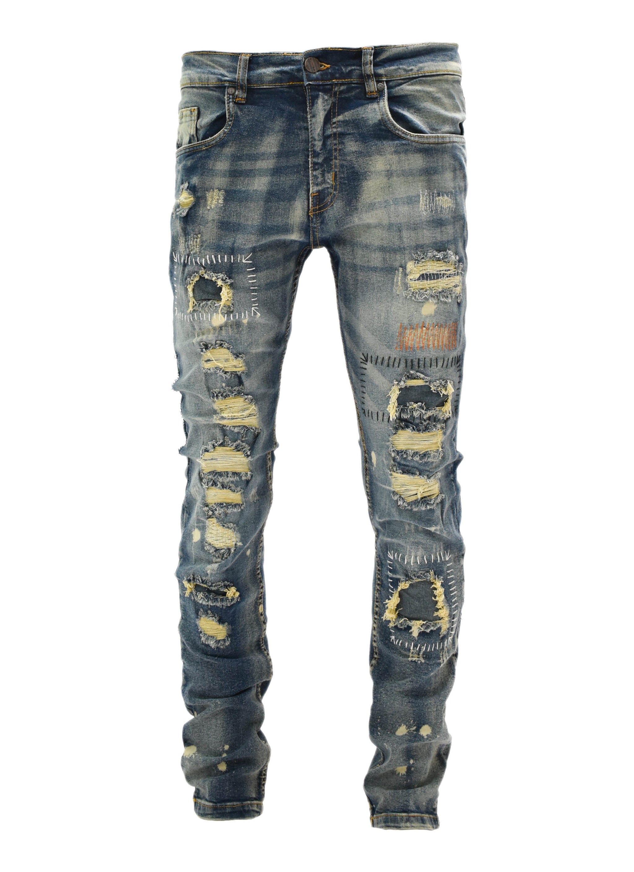 FW33665 Distressed Stitch Denim